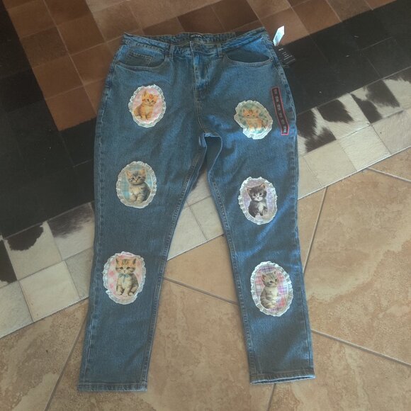 Hot Topic | Pants & Jumpsuits | Hot Topic Cat Jeans Size 8 New | Poshmark